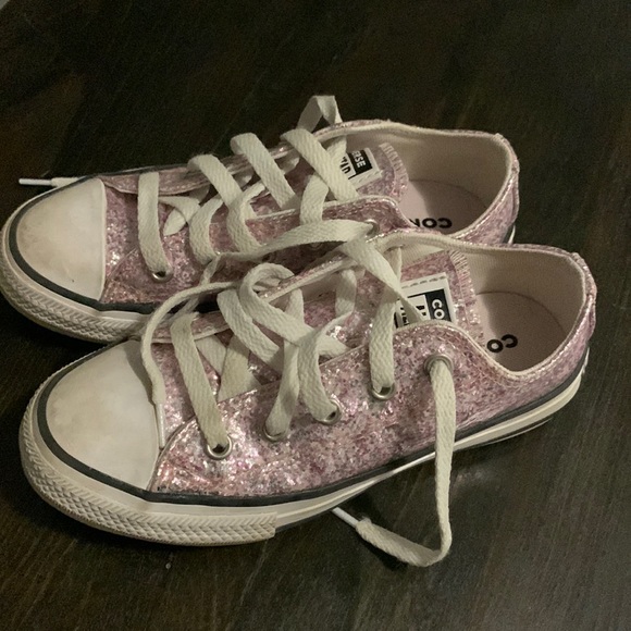 Converse | Shoes | Girls Converse Pink Sparkles Size 3 | Poshmark